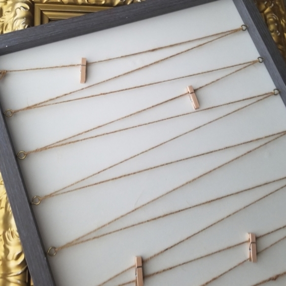 Wall Decor | Rustic Gray And Cream Poloroid Photo Wall Board With Twine ...